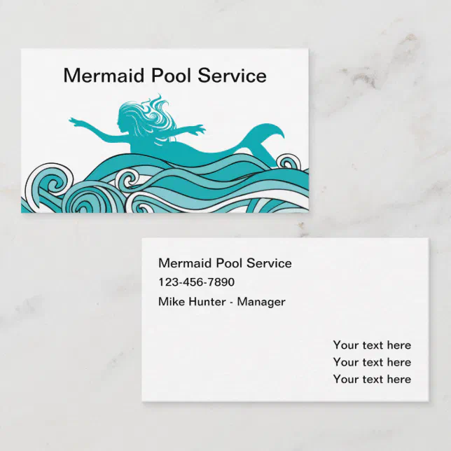 Fun Trendy Swimming Pool Service Business Card | Zazzle