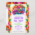 Fun Tropical Aloha Graduation Pool Party Invitation | Zazzle