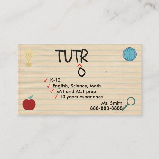 Fun Tutor Business Card | Zazzle.com