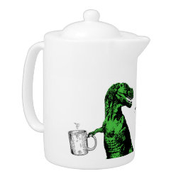 Fun Tyrannosaurus Rex drinking tea: A Tea-Rex… Teapot | Zazzle
