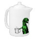Fun Tyrannosaurus Rex drinking tea: A Tea-Rex… Teapot | Zazzle