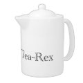 Fun Tyrannosaurus Rex drinking tea: A Tea-Rex… Teapot | Zazzle