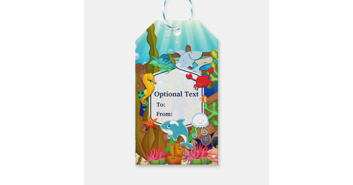 Fun under the sea kids birthday party gift tags | Zazzle
