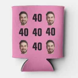 Fun Unique 40th Birthday Photo Cool Retro Can Cool Can Cooler | Zazzle