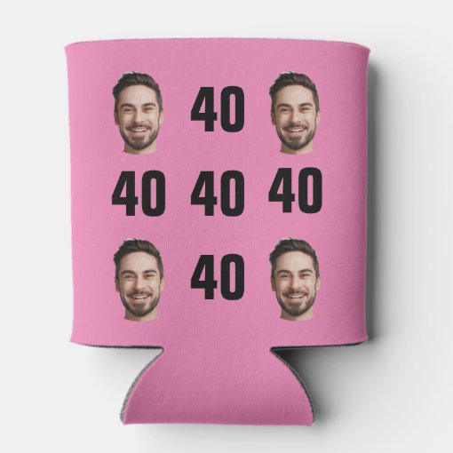 Fun Unique 40th Birthday Photo Cool Retro Can Cool Can Cooler | Zazzle