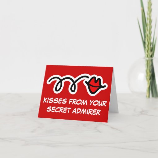 Fun Valentines Day Card | Kisses of secret admirer | Zazzle