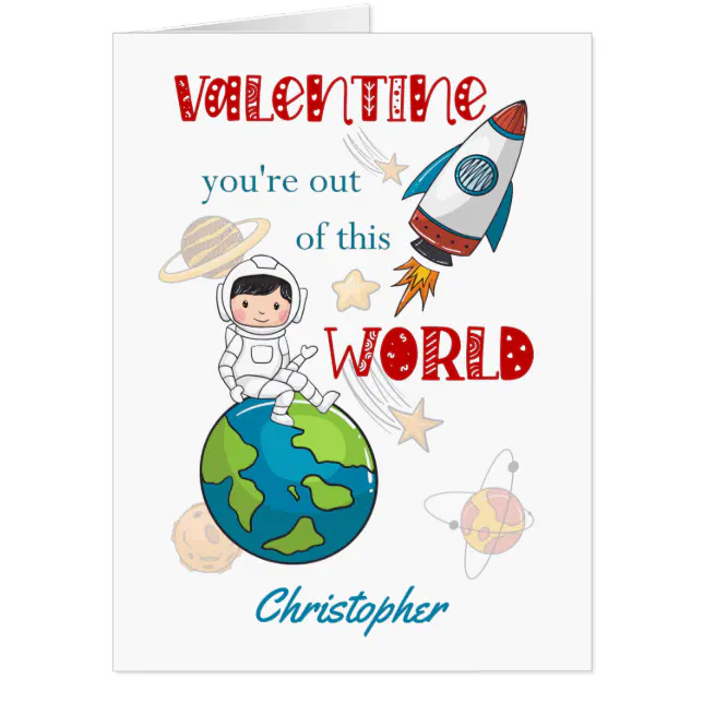 Fun Valentines Day Space Out Of This World Card | Zazzle