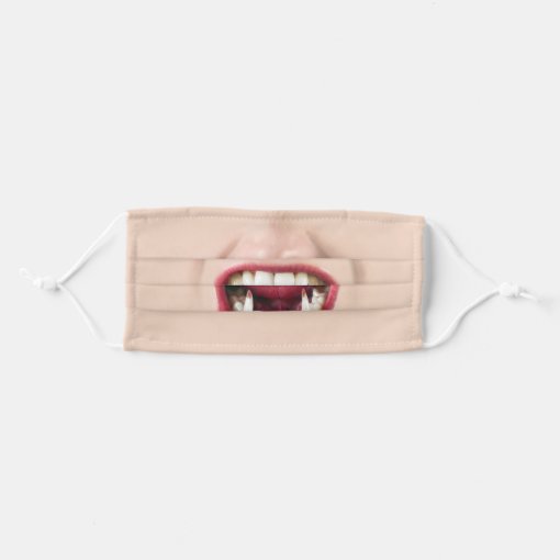 Fun Vampire Fangs Adult Cloth Face Mask | Zazzle