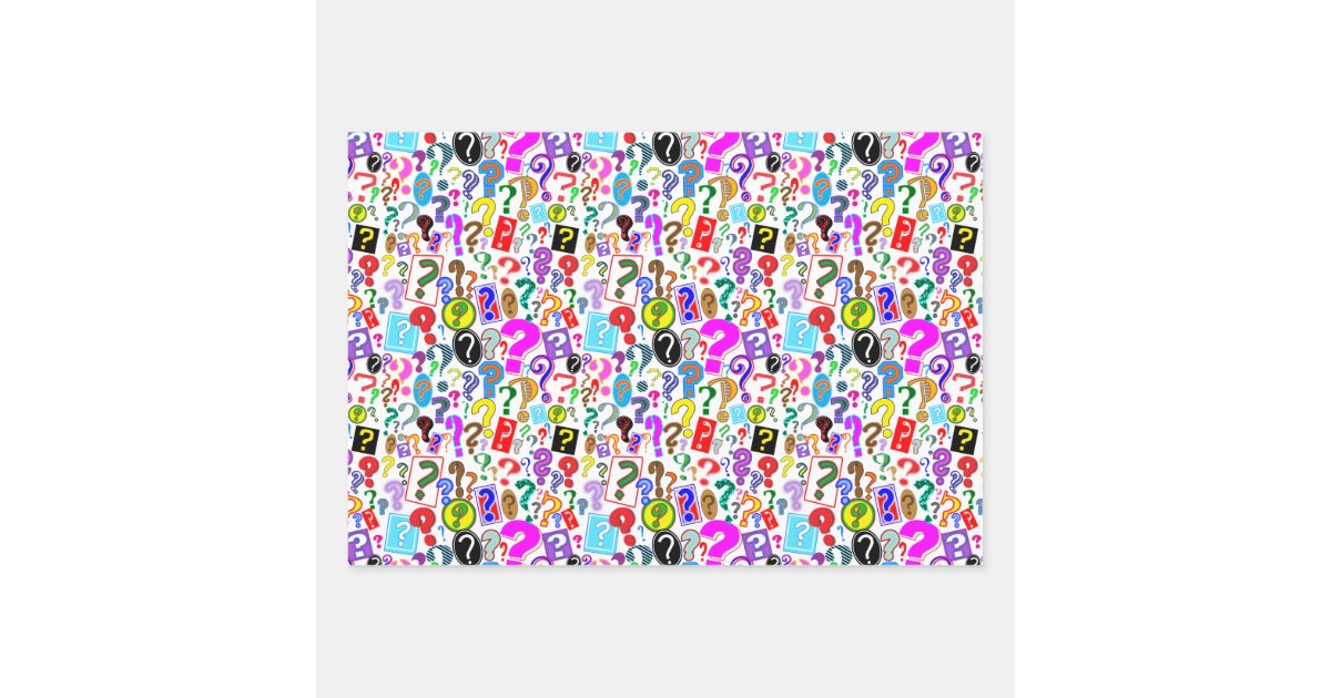 Fun Vibrant Pattern of Question Marks Wrapping Paper Sheets | Zazzle