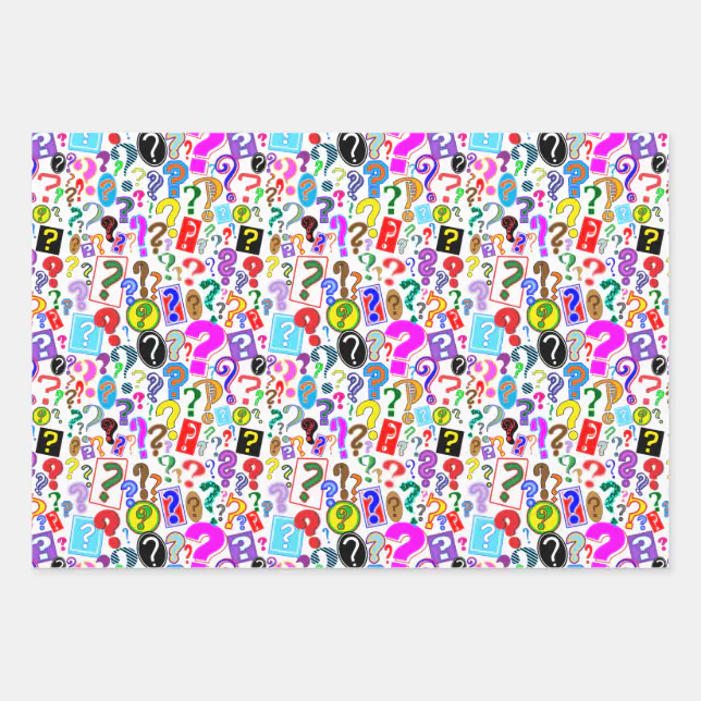 Fun Vibrant Pattern of Question Marks Wrapping Paper Sheets | Zazzle