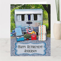 Fun Vintage Camper Trailer Happy Retirement Card | Zazzle