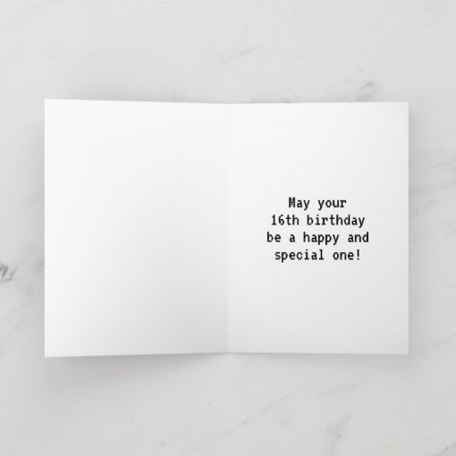Fun Vintage/Retro Video Game Look 16th Birthday Card | Zazzle