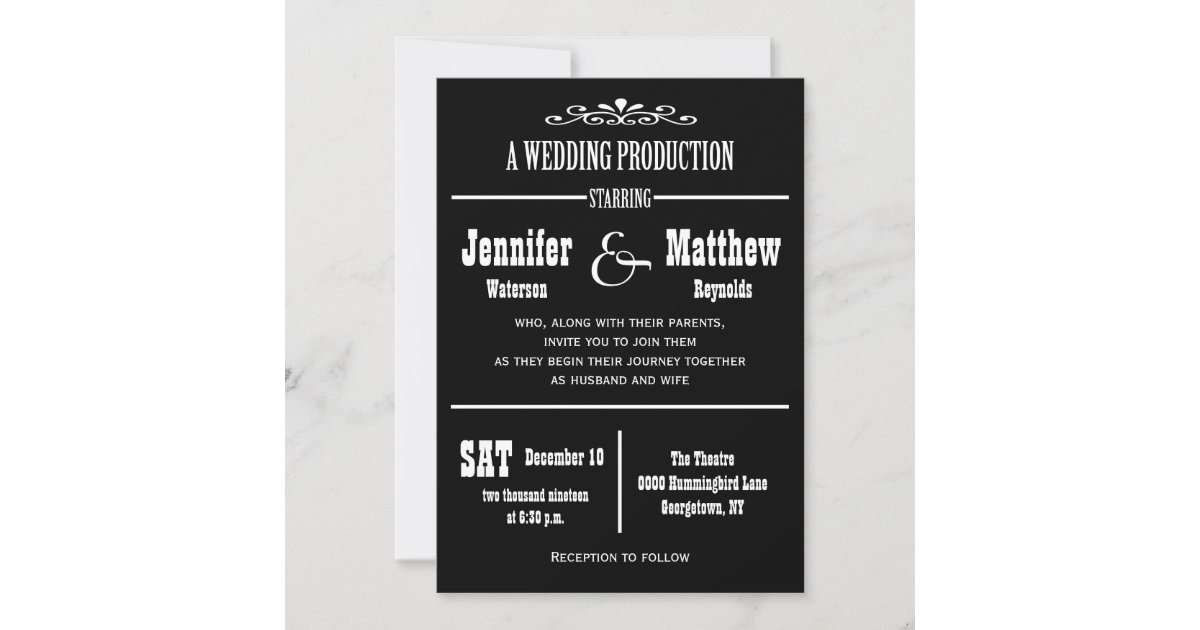Fun Vintage Theatre Wedding Invitations | Zazzle