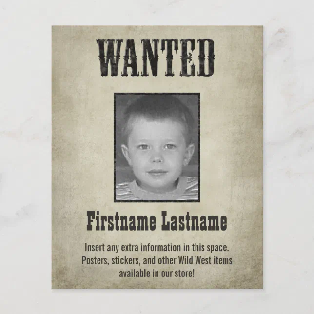 Fun WANTED poster design Flyer | Zazzle