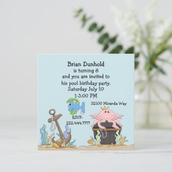 Fun Water Theme Birthday Party Invitation | Zazzle