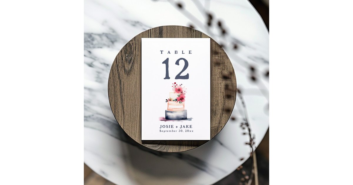 Fun wedding cake Table Number Seating Chart | Zazzle