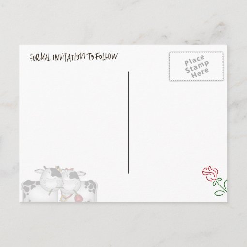 Fun Wedding Cows Save the Date Postcard | Zazzle
