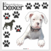Fun White Boxer Dog Car Stickers | Zazzle