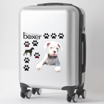 Fun White Boxer Dog Car Stickers | Zazzle
