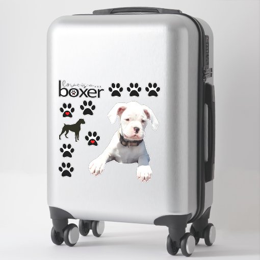 Fun White Boxer Dog Car Stickers | Zazzle