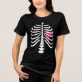Fun White Skeleton Rib Bones & Heart Halloween Tri-Blend Shirt | Zazzle