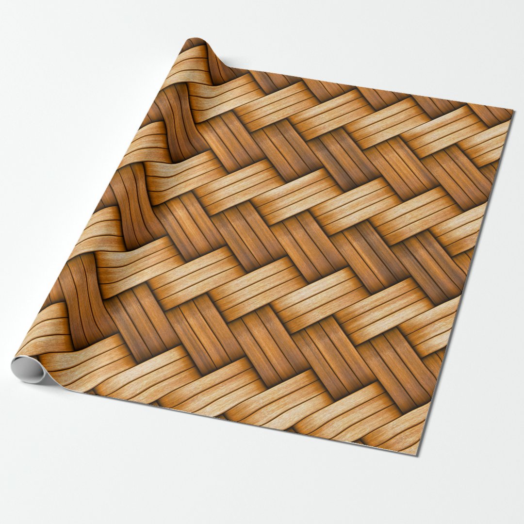 Fun Wicker Basket Weave Wrapping Paper | Zazzle