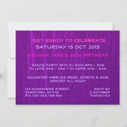Fun with Friends Pink Purple Party Invitations | Zazzle