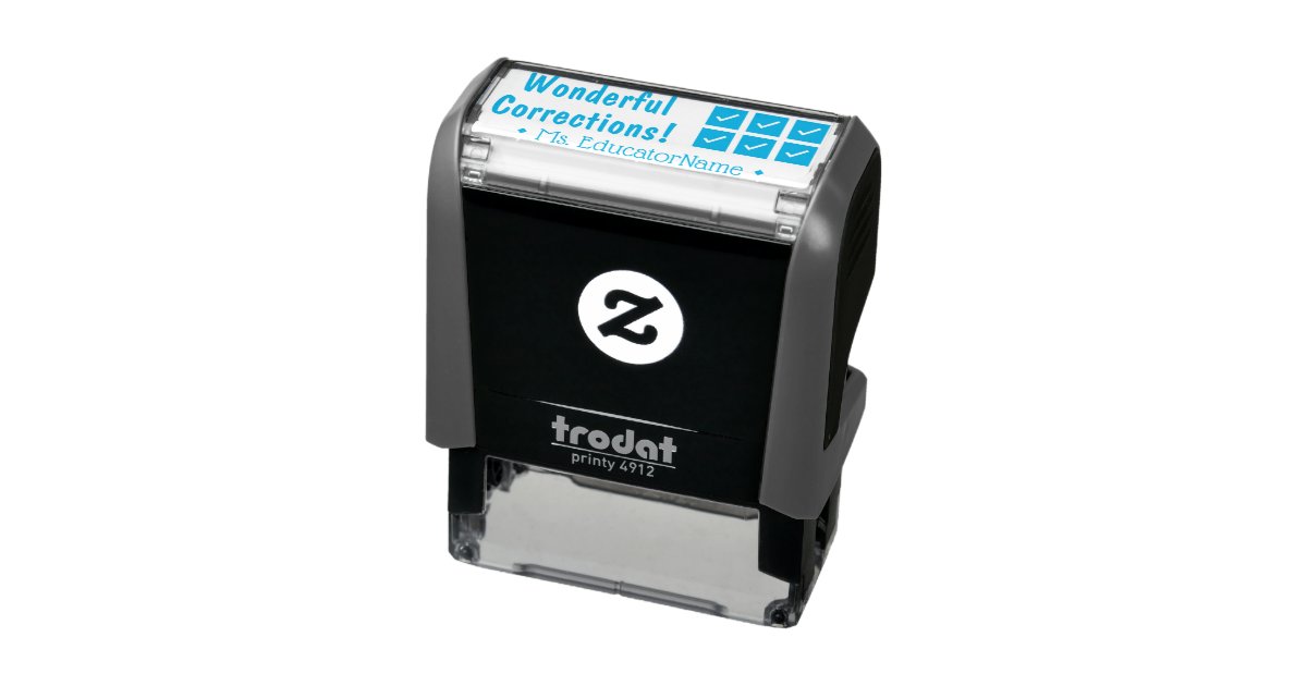 Fun "Wonderful Corrections!" Grading Rubber Stamp | Zazzle