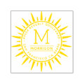 Fun Yellow Sun | Custom Monogram Return Address Self-inking Stamp | Zazzle