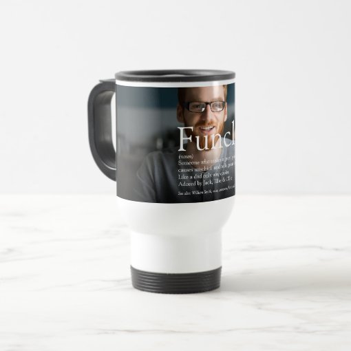 Funcle Cool Fun Uncle Modern Photo Travel Mug | Zazzle
