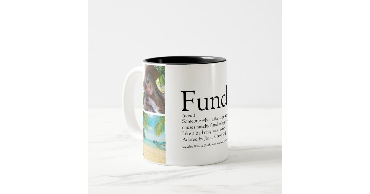 Funcle, Uncle Definition 4 Photo Collage Two-Tone Coffee Mug | Zazzle.com