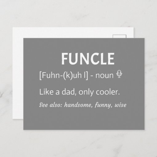 FUNCLE Uncle Gift Postcard | Zazzle
