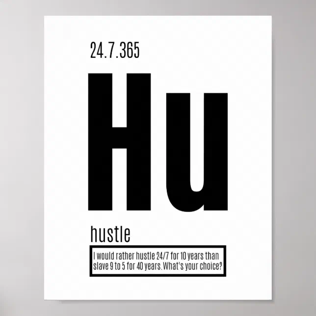 Fundamental Elements of Success - Hustle Poster | Zazzle