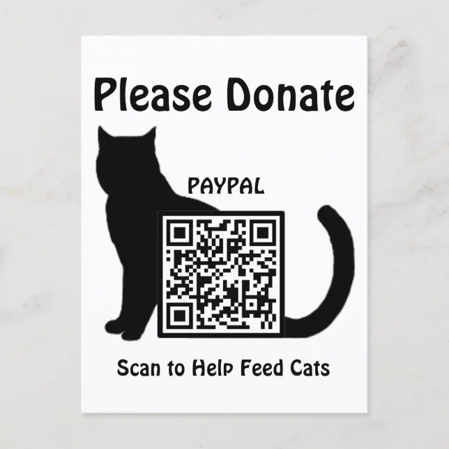 Fundraiser Animal Shelter QR Code Donations Postcard | Zazzle