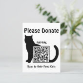 Fundraiser Animal Shelter QR Code Donations Postcard | Zazzle