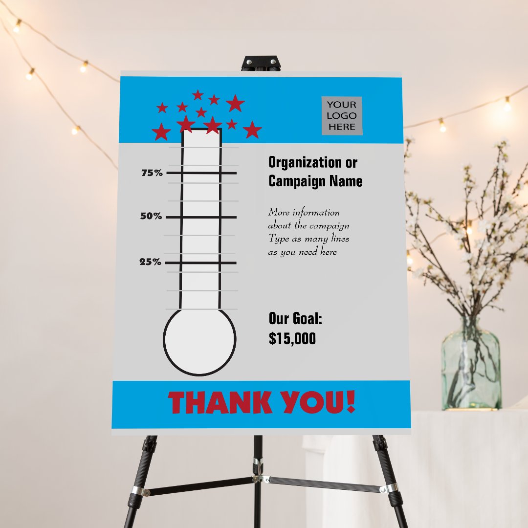 Fundraising Campaign Progress Chart Foam Board | Zazzle