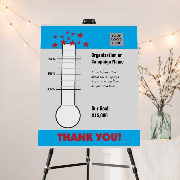 Fundraising Campaign Progress Chart Foam Board | Zazzle.com