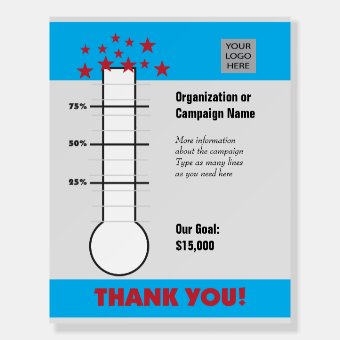 Fundraising Campaign Progress Chart Foam Board | Zazzle