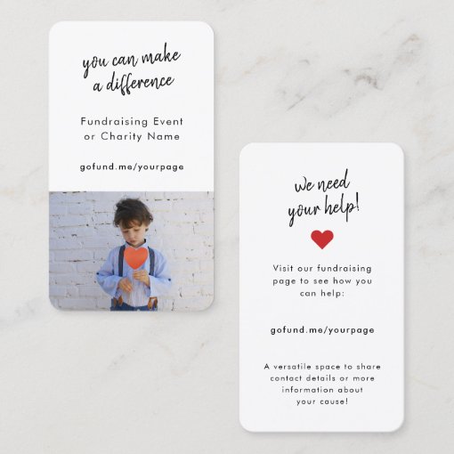 Fundraising | Charity Event Donate Now Photo Card | Zazzle