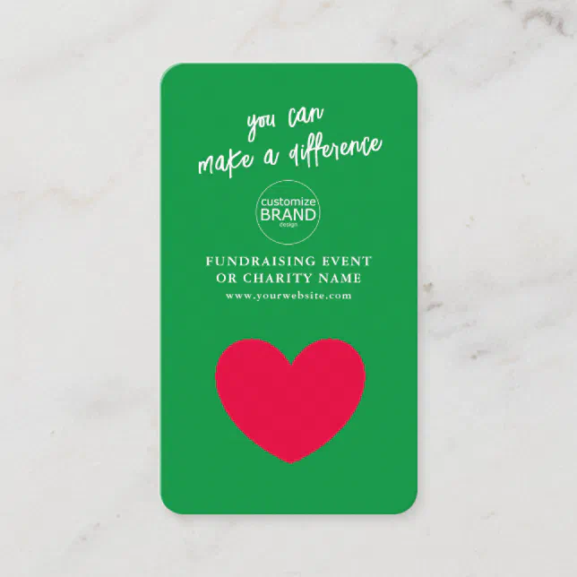 Fundraising Charity Event Green Logo Photo Card | Zazzle