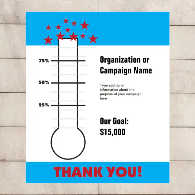 Fundraising Progress Chart | Zazzle