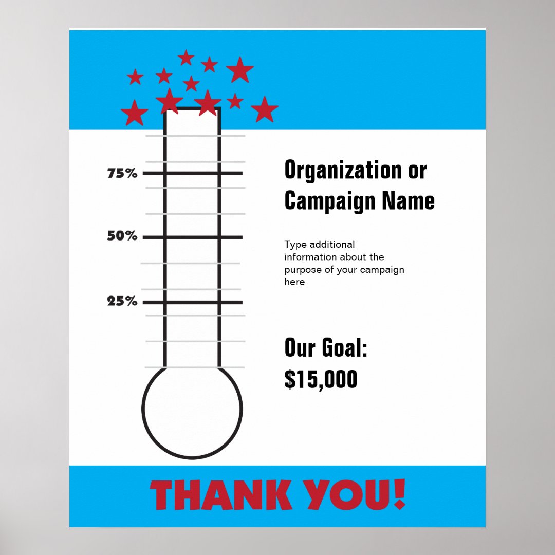 Fundraising Progress Chart | Zazzle