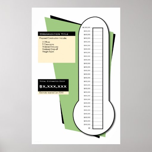 Fundraising Thermometer Poster | Zazzle