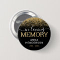 Funeral Black Gold Glitter Memorial Button | Zazzle