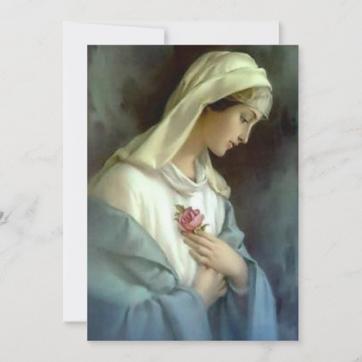 Funeral Catholic Blessed Virgin Mary Prayer Card | Zazzle