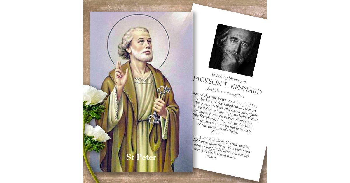 Funeral Catholic St Peter Prayer Sympathy Cards | Zazzle
