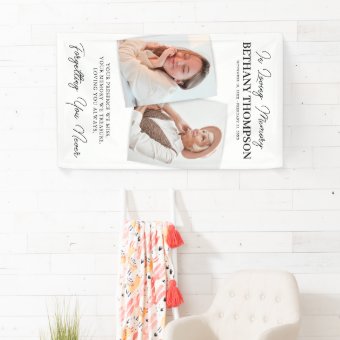 Funeral Celebration of Life 2 Photo Memorial Banner | Zazzle