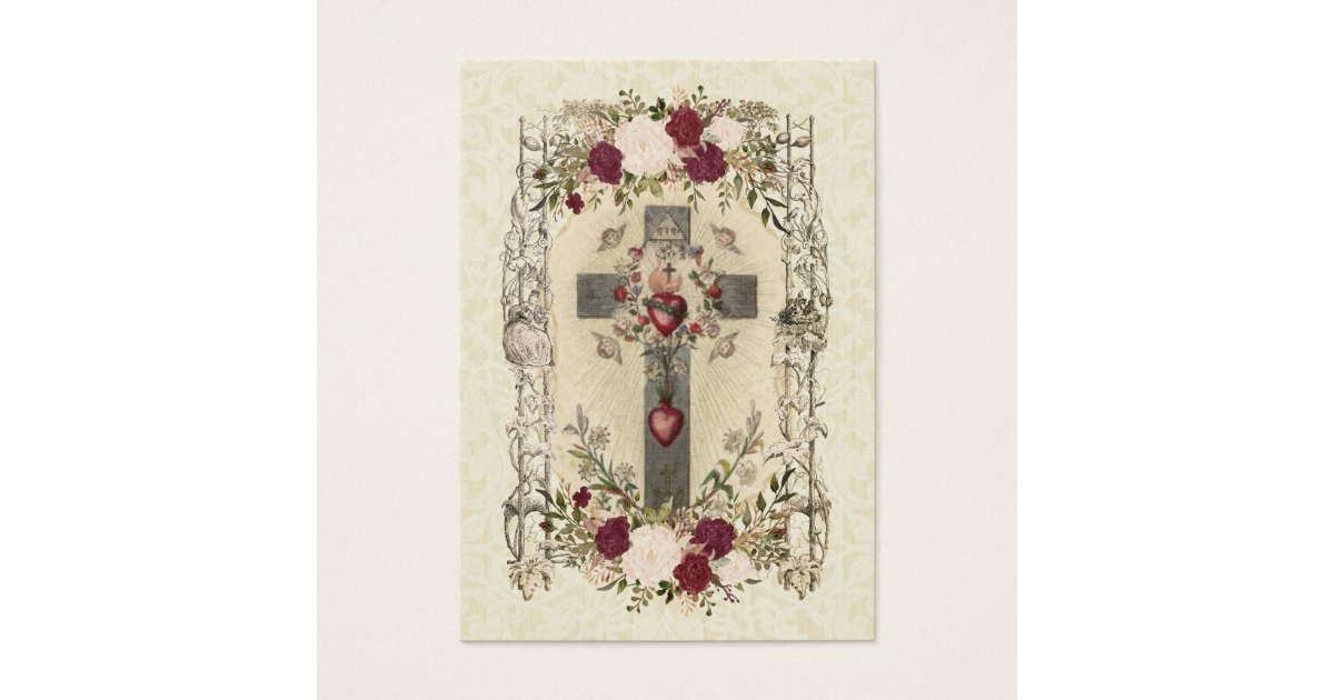 Funeral Cross Religious Memorial Holy Card - | Zazzle