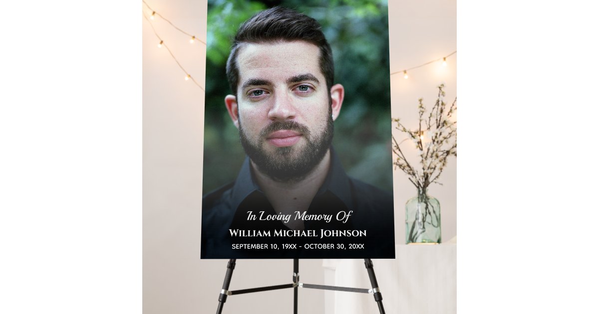 Funeral Custom Photo Bereavement In Loving Memory Foam Board | Zazzle
