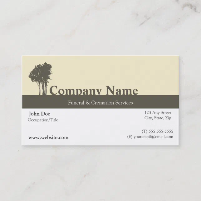 Funeral Director Business Card | Zazzle
